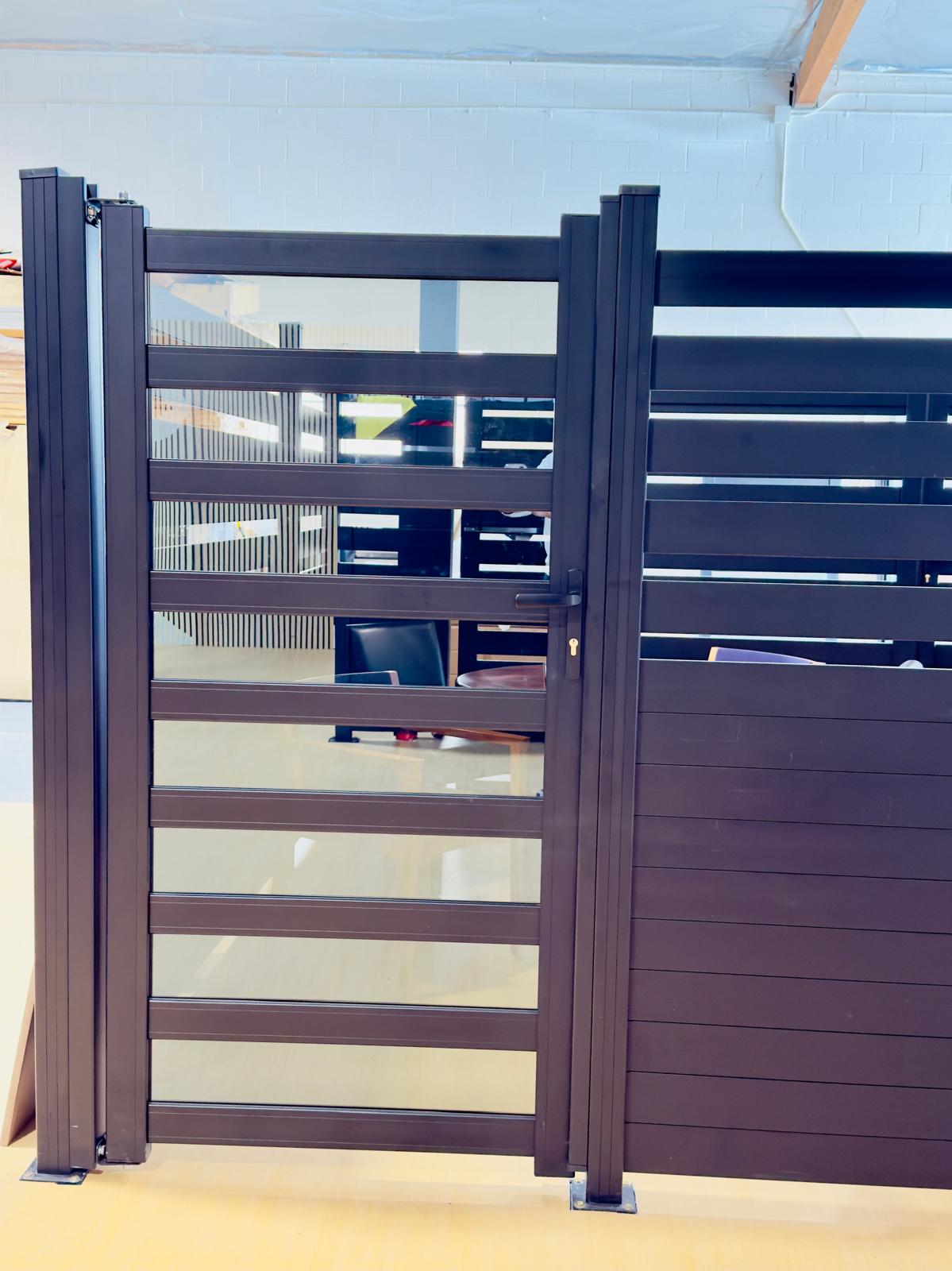 Modern Aluminium Glass Pedestrian Entry Gate - Tuscany Doors | Quality ...